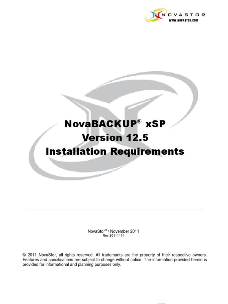 MANUAL NovaBACKUP XSP Installation Requirements | PDF | Windows Server ...