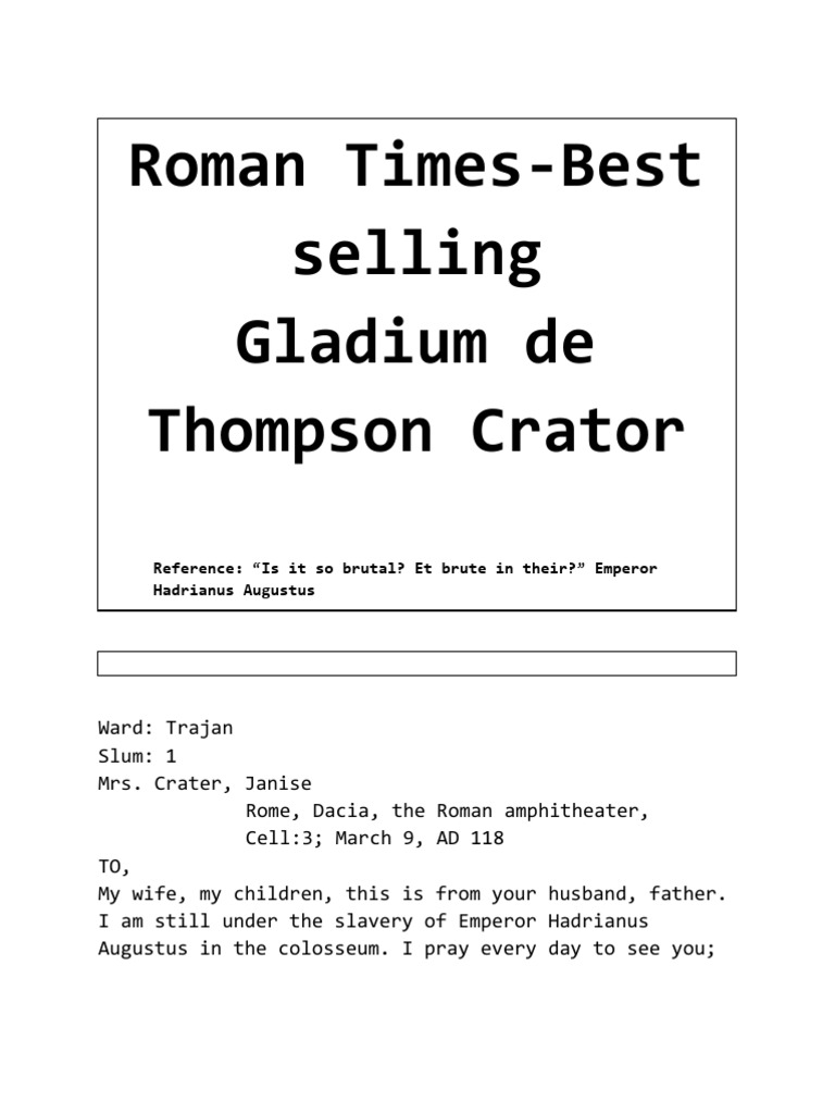 Tawfique's Gladiator RAFTS | PDF | Gladiator | Ancient Rome