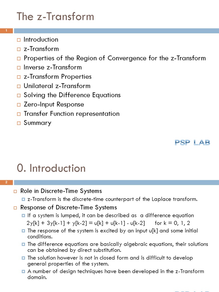The Z-Transform | PDF | Teaching Mathematics | Mathematical Analysis