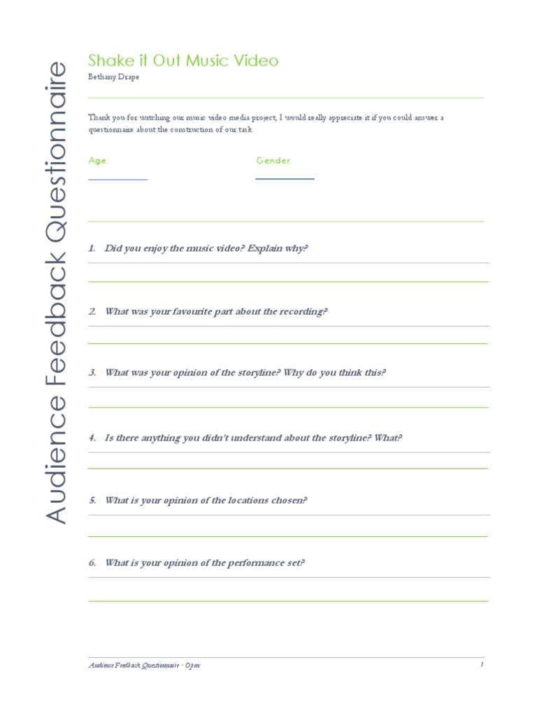 Audience Feedback for Music Video | PDF