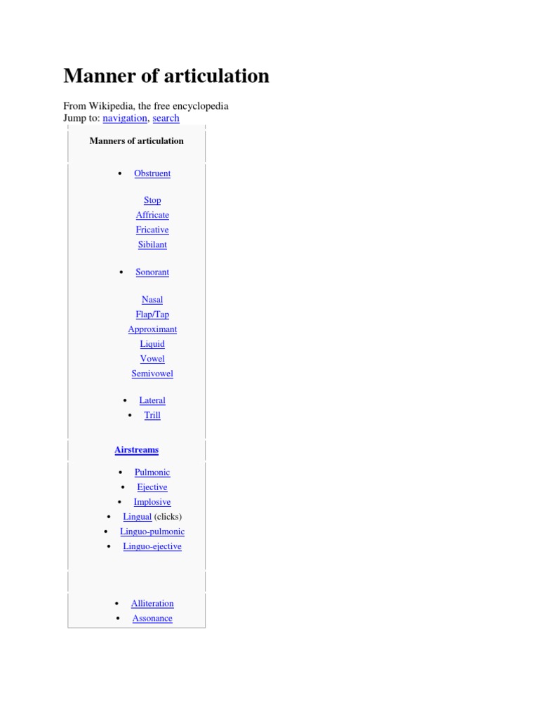 Articulation of Speech Sounds | PDF | Oral Communication | Phonology