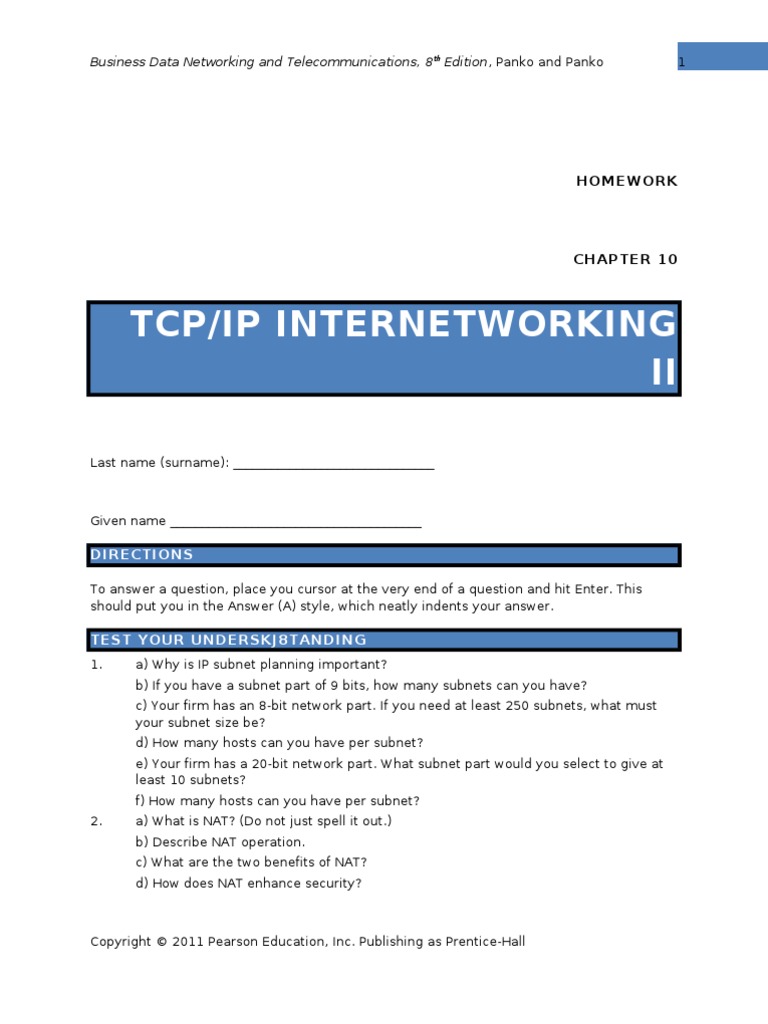 Tcp/Ip Internetworking II: Business Data Networking and ...