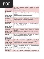 IPL 2023 Full Schedule PDF V1 | PDF | Ball And Bat Games | Athletic Sports