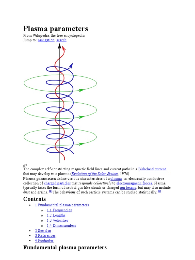 Plasma Parameters | Download Free PDF | Plasma (Physics) | Electron