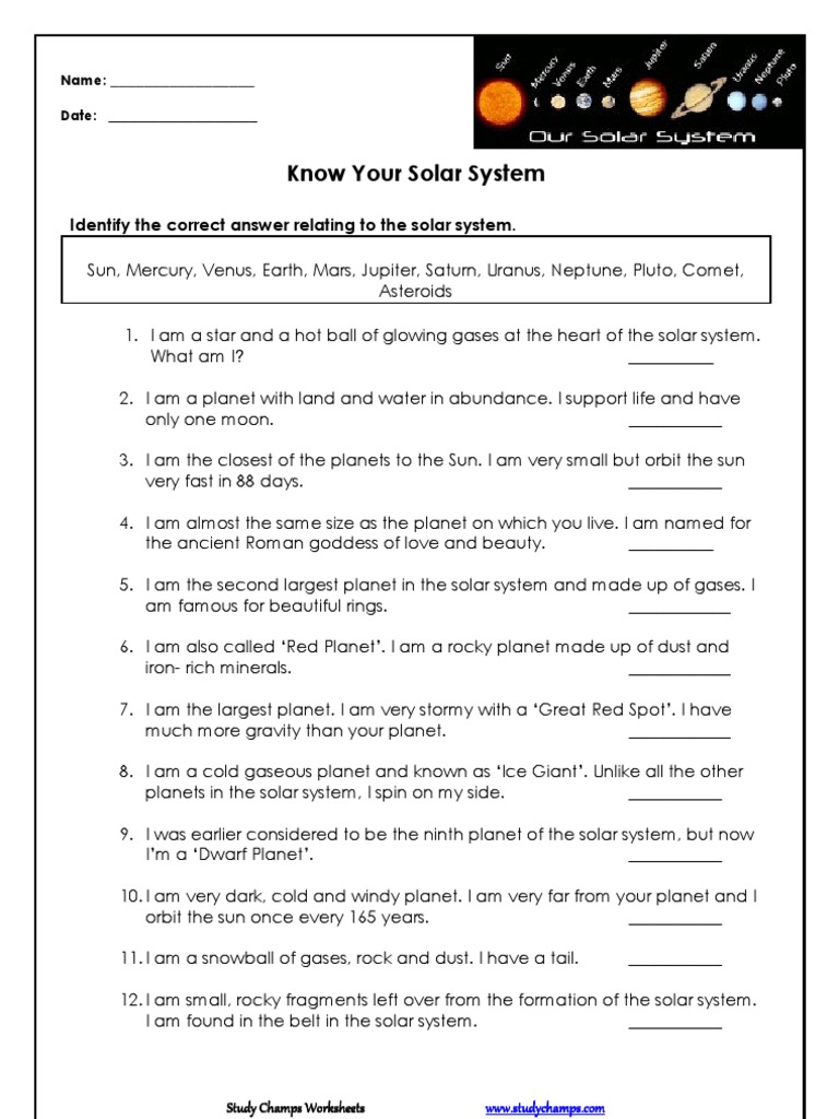 Know Your Solar System | PDF | Planets | Pluto