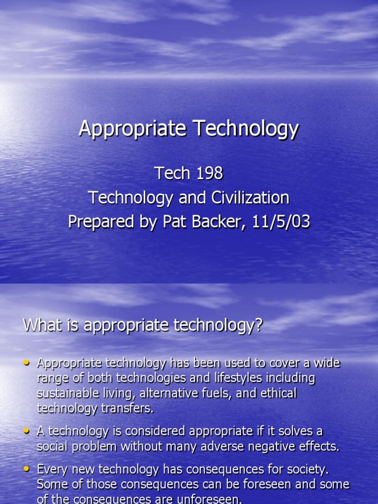 Appropriate Technology | PDF | Renewable Energy | Solar Energy