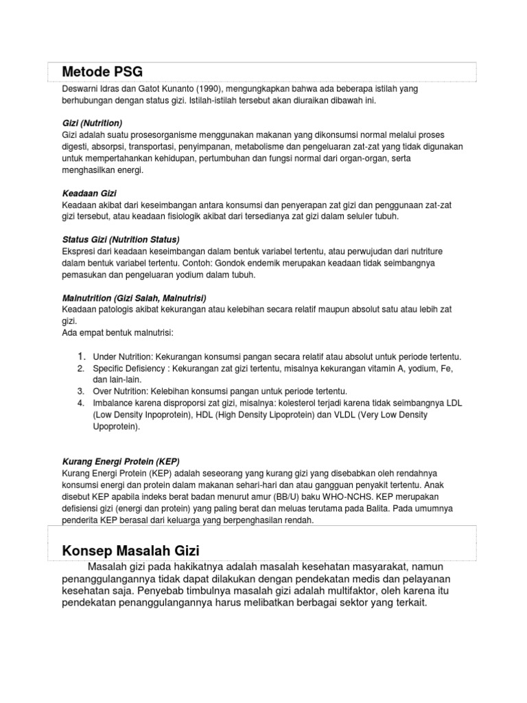 Metode PSG | PDF | Kesehatan Holistik