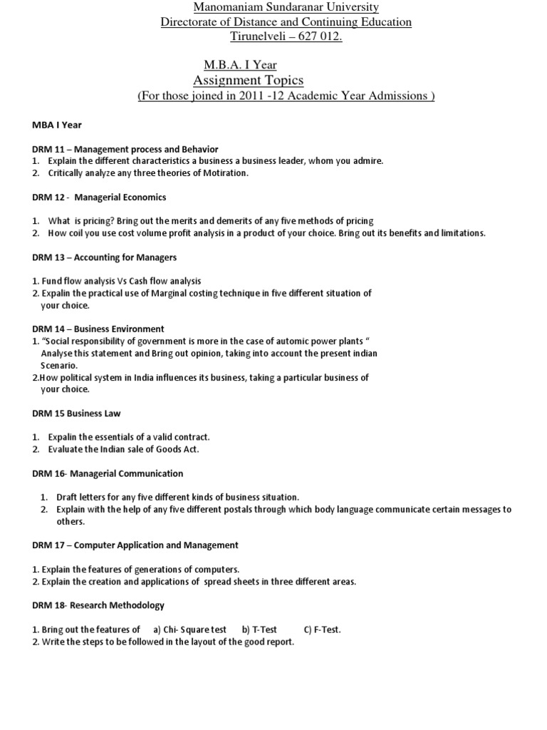 MSU MBA Assignments | Master Of Business Administration | Strategic ...