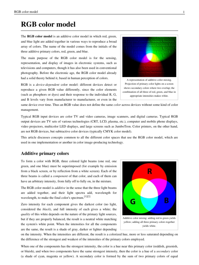 RGB Color Model | PDF | Rgb Color Model | Computer Monitor
