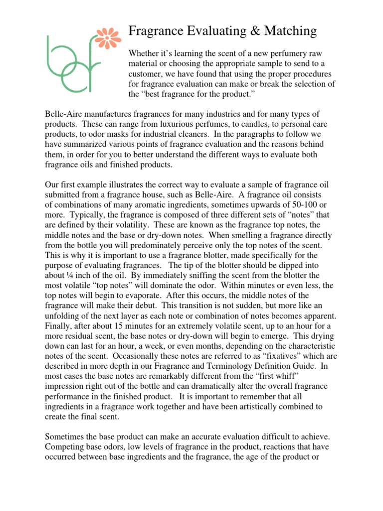Fragrance Evaluating | PDF | Perfume | Odor