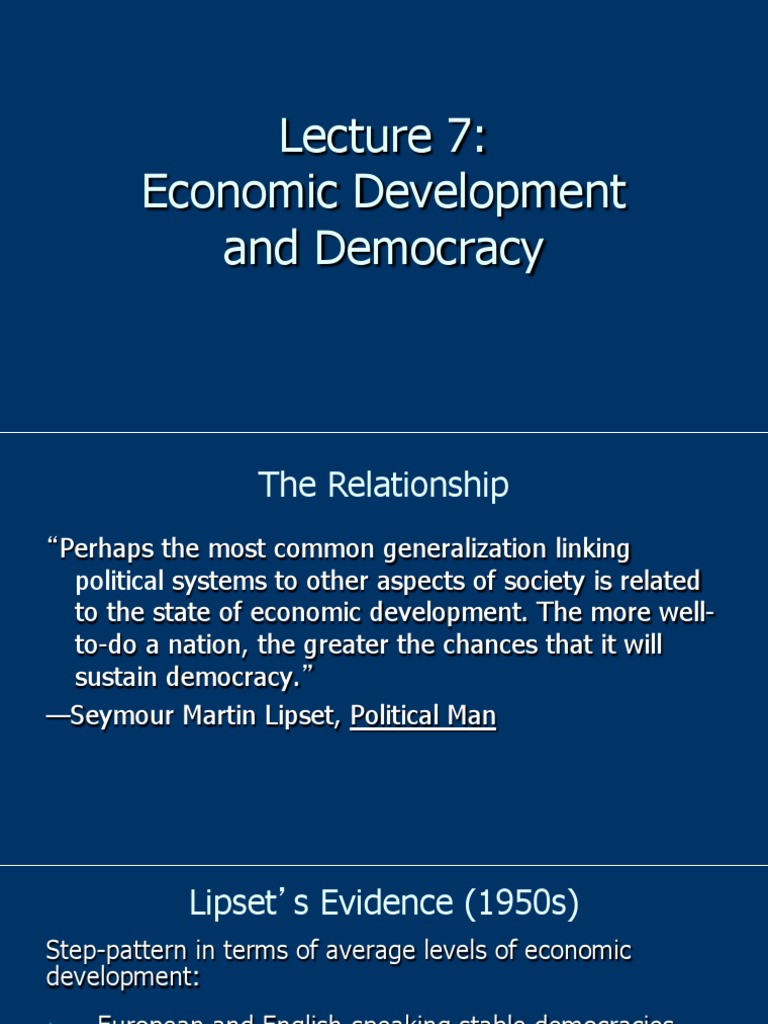 Economic Development and Democracy | PDF | Human Development Index ...