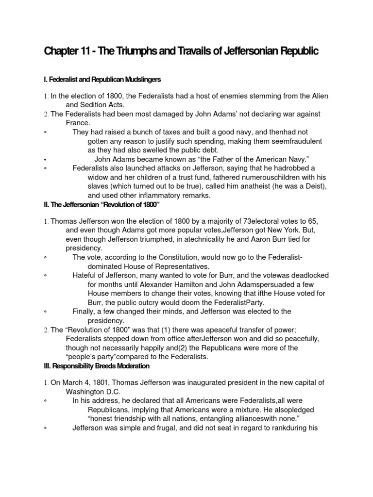 Apush 11-15 | PDF | Federalist Party | Thomas Jefferson