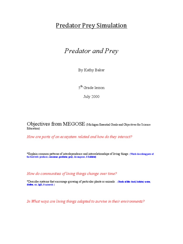 Predator Prey Simulation and Resources | PDF | Predation | Camouflage