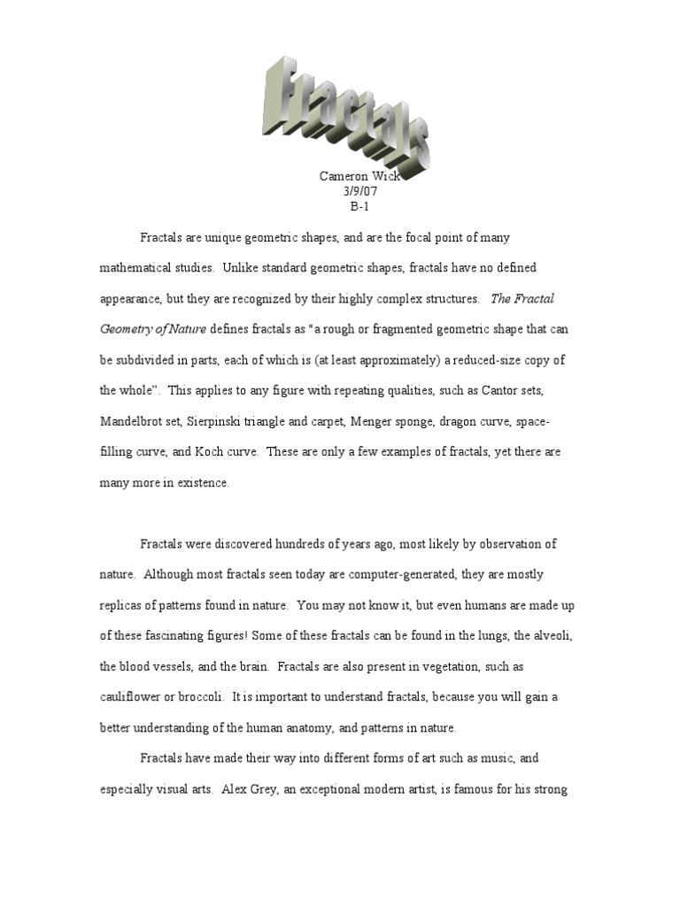 Exploring the Beauty of Fractals | PDF