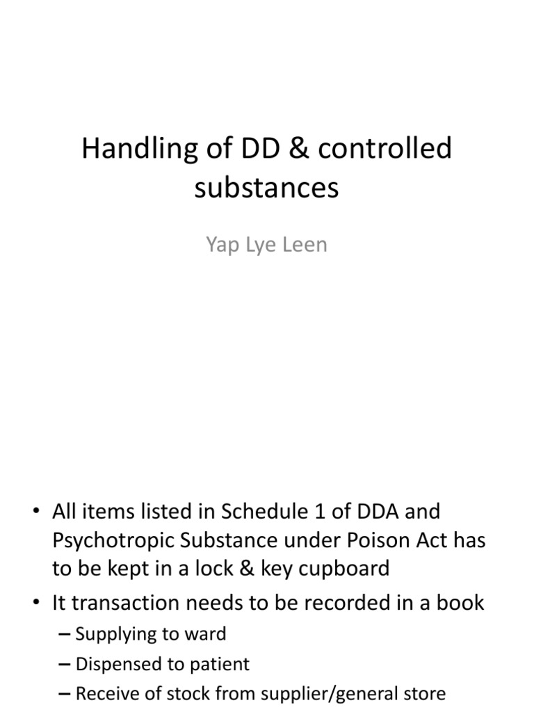 Handling of DD & Controlled Substances | PDF | Psychoactive Drugs ...