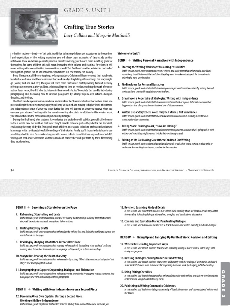 Grade 3 Narrative Writing Unit Guide | PDF | Storytelling | Persuasion