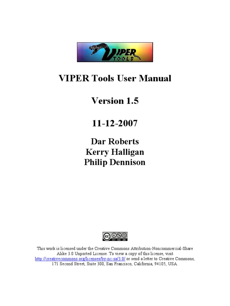 VIPER Tools User Manual v1.5 | PDF | Comma Separated Values | Metadata