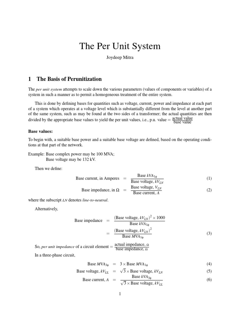 Per Unit Calculations | PDF | Electrical Impedance | Transformer