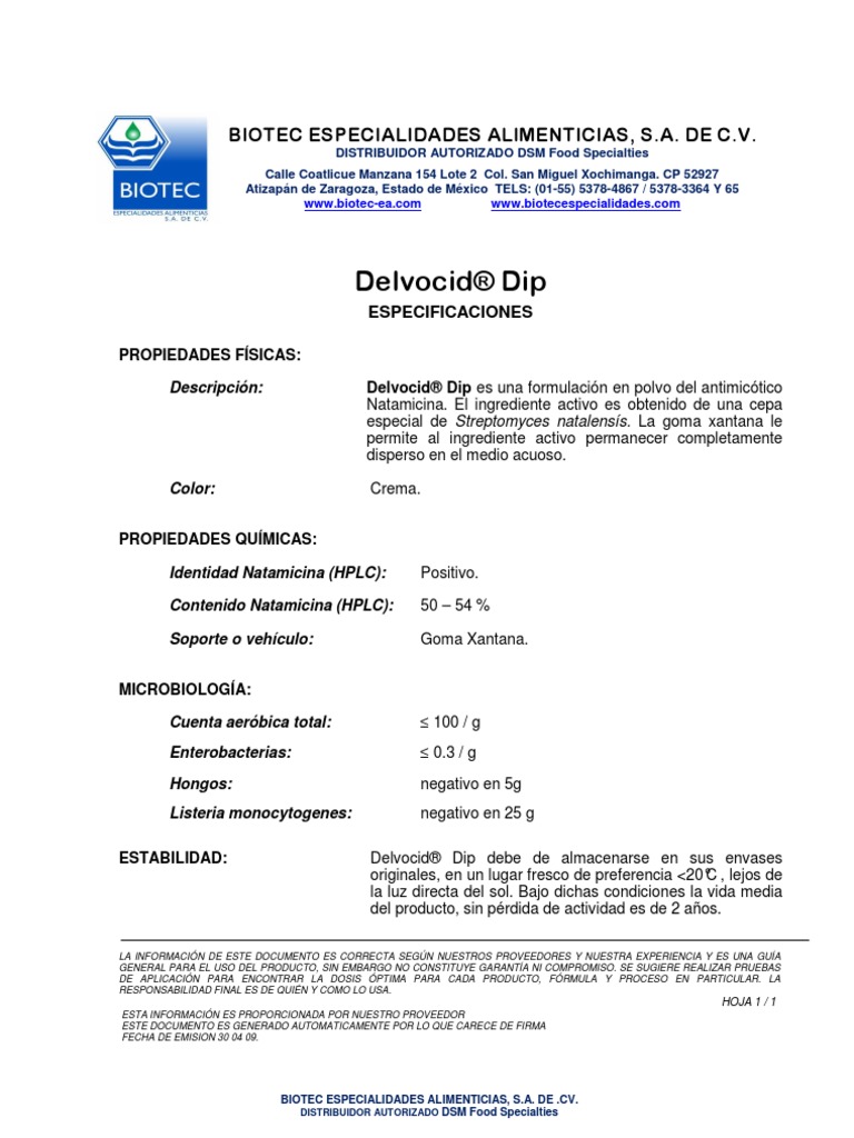 Especificaciones de Delvocid® Dip | PDF | Salud y bienestar