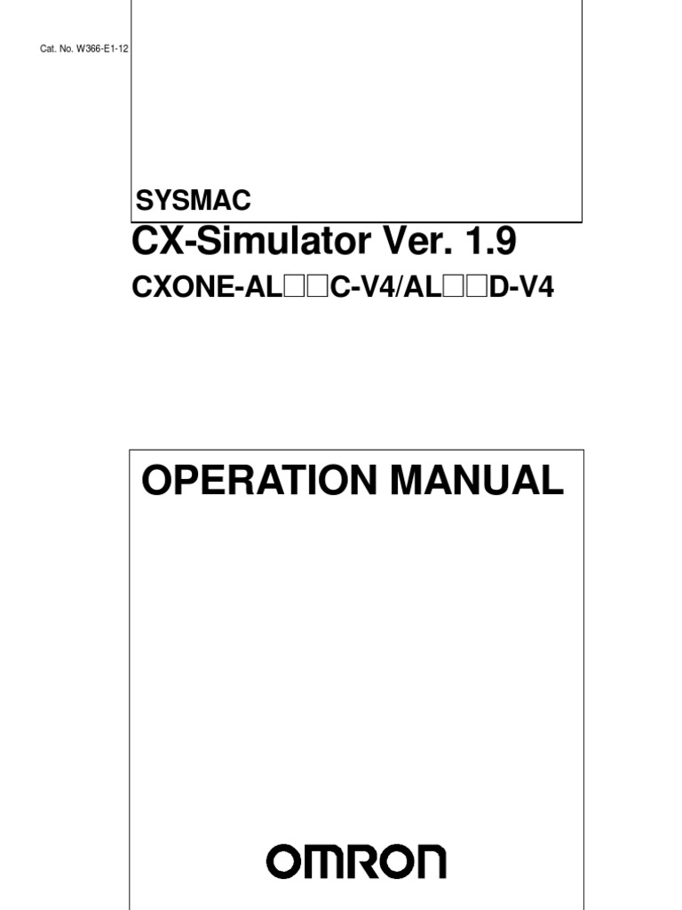 CX-Simulator V1.9 Operation Manual | PDF | Programmable Logic Controller | Input/Output