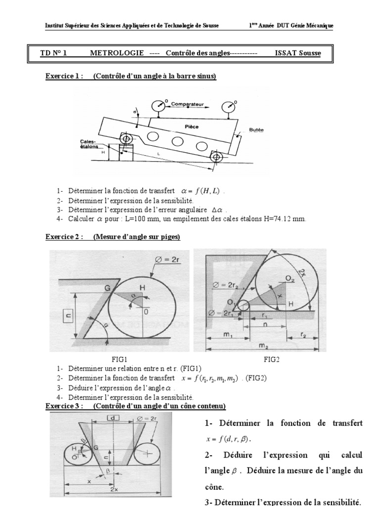 Controle Angle Barre Sinus PDF | PDF