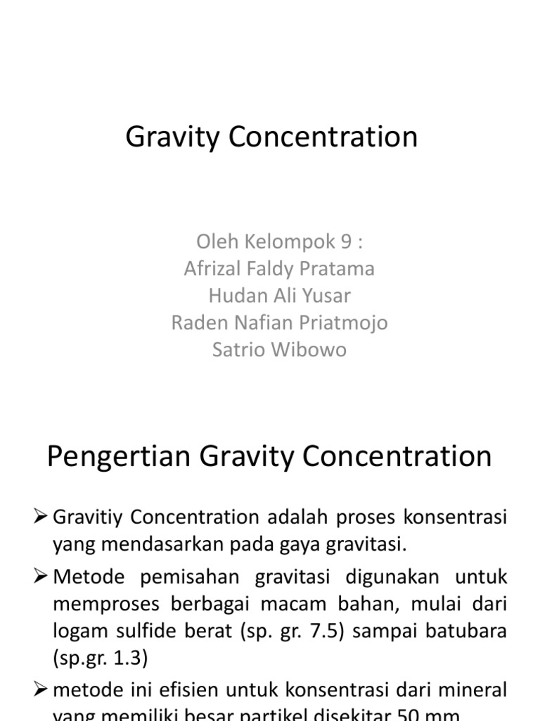 Gravity Concentration | PDF