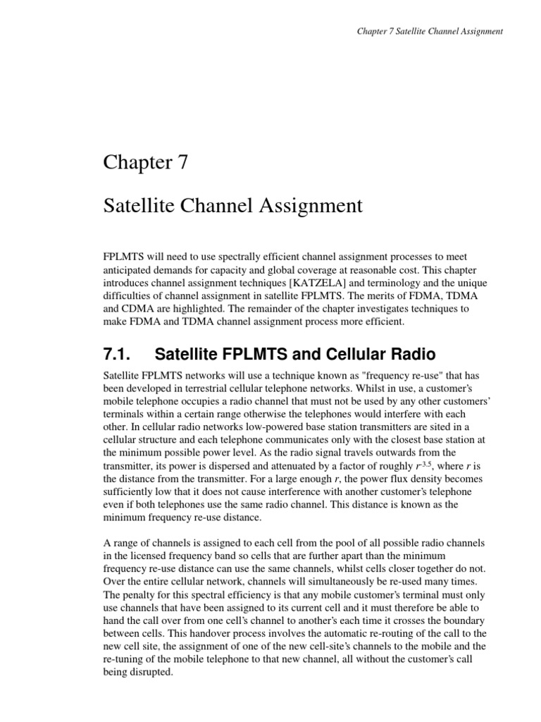 Satellite Channel Assignment: 7.1. Satellite FPLMTS and Cellular Radio | PDF | Code Division ...