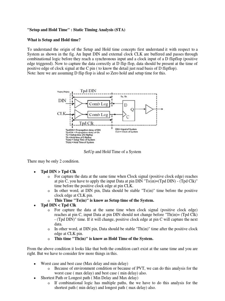 Static Timing Analysis in VLSI Circuits | PDF | Digital Electronics ...