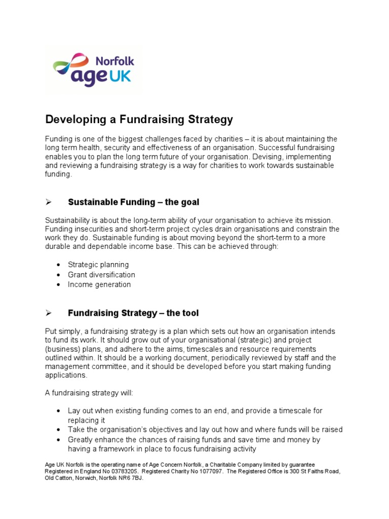 Developing A Fundraising Strategy | PDF | Fundraising | Strategic ...