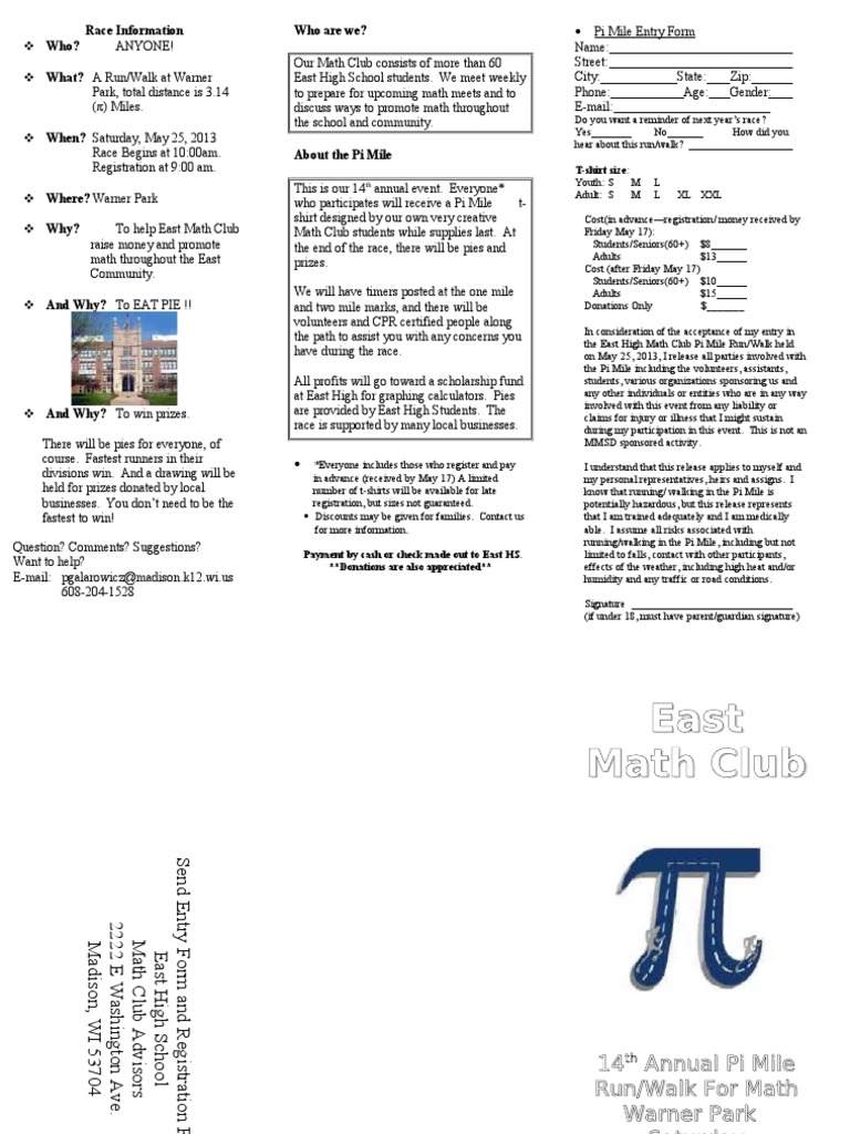 Pi Mile Entry Form 2013 | PDF | Pi | Business