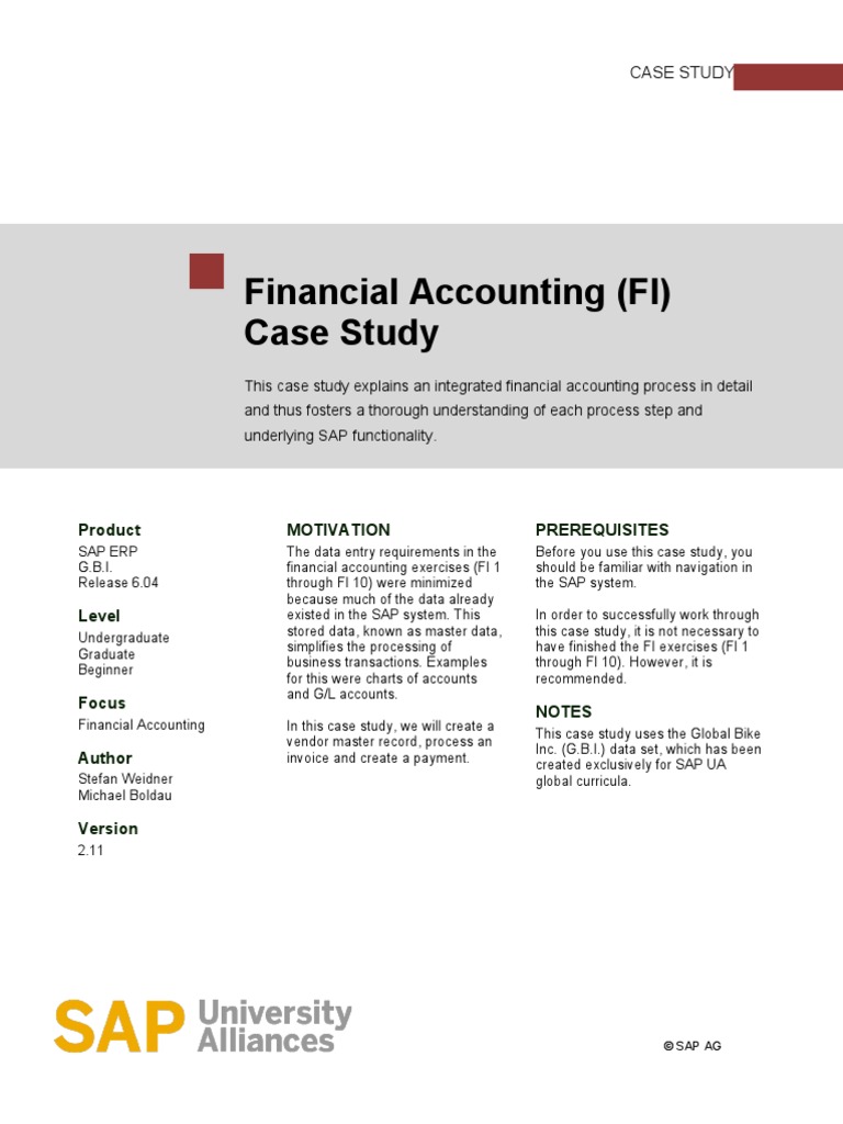 Intro ERP Using GBI Case Study FI (Letter) en v2.11 | PDF | Accounts Payable | Financial Statement