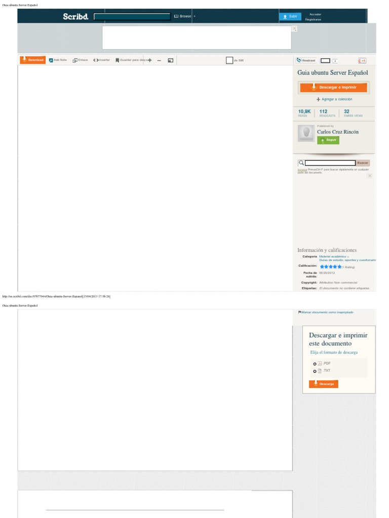 Guia Ubuntu Server Español | PDF | Software del sistema | Informática