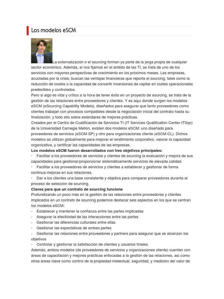 Los Modelos eSCM | PDF | Itil | Business
