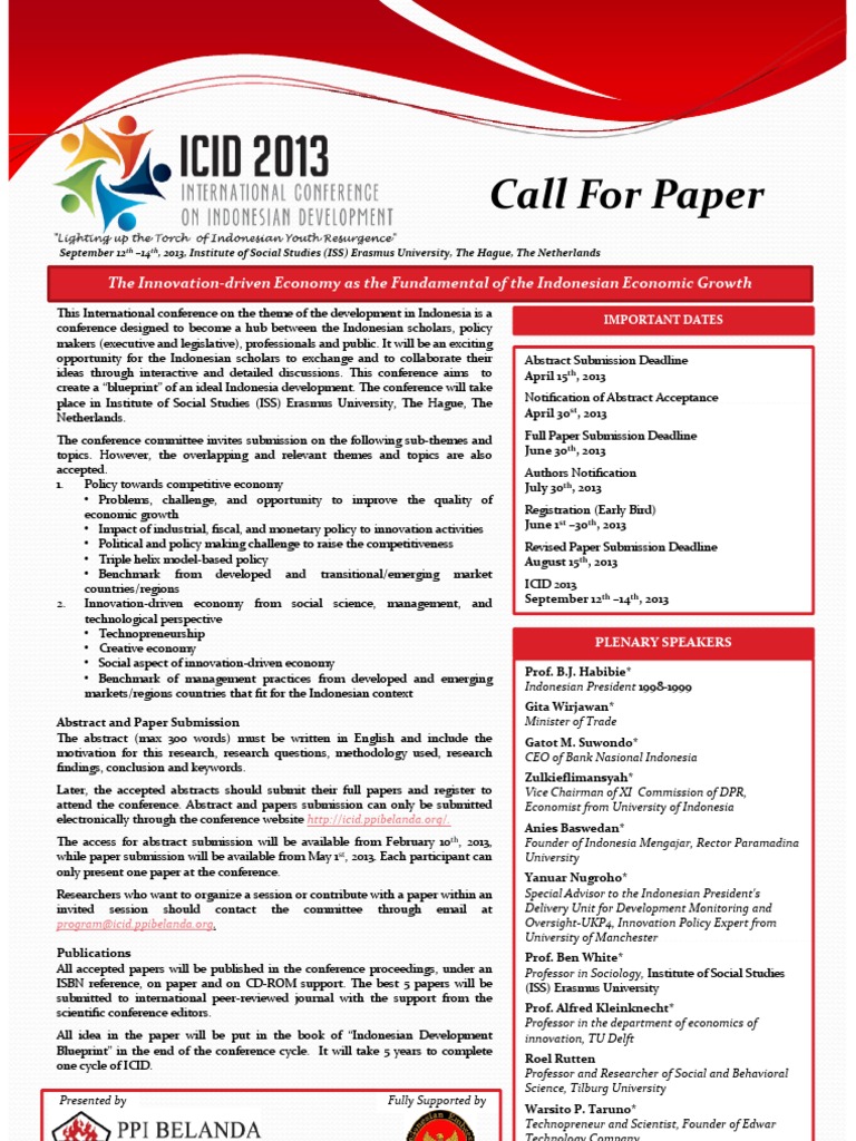 Call For Paper A4 | PDF | Economies | Science