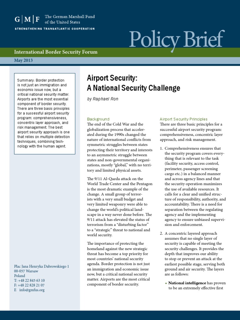 Airport Security: A National Security Challenge | Download Free PDF ...