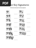 Major and Minor Key Signatures Treble Clef | PDF