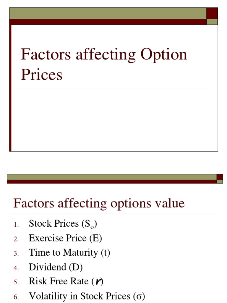Factors Influencing Option Pricing | PDF | Put Option | Option (Finance)