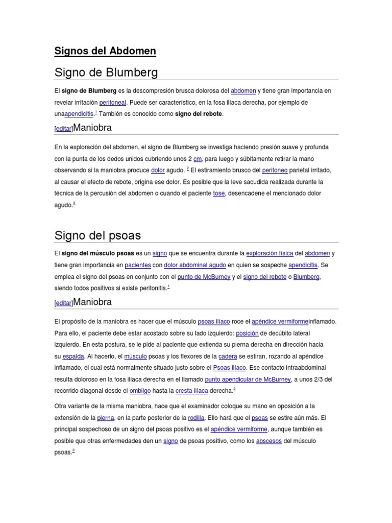 Signos Del Abdomen | PDF | Síntomas y signos | Medicina CLINICA