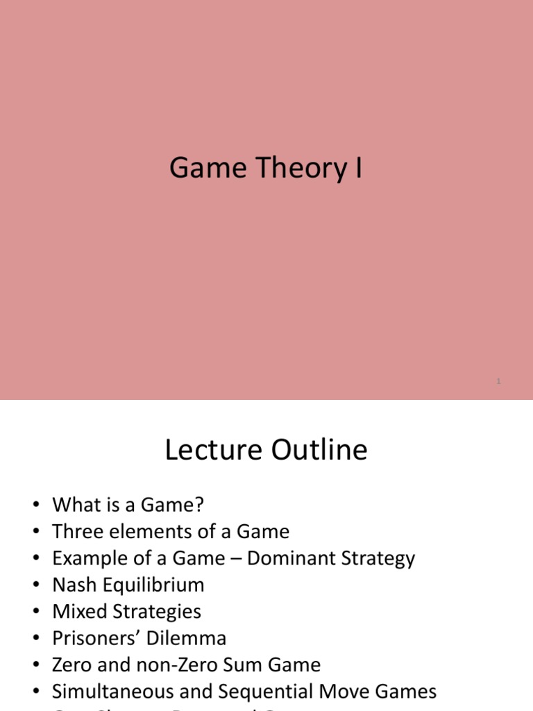 Game Theory | PDF | Game Theory | Leisure Activities