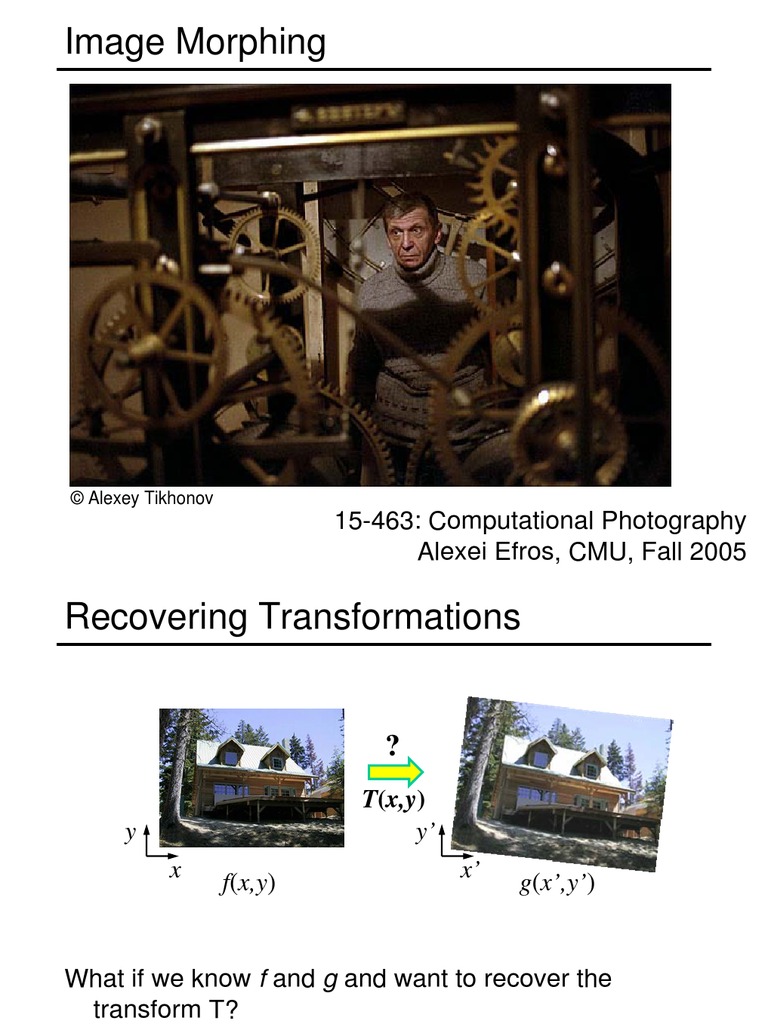 Image Morphing: 15-463: Computational Photography Alexei Efros, CMU ...