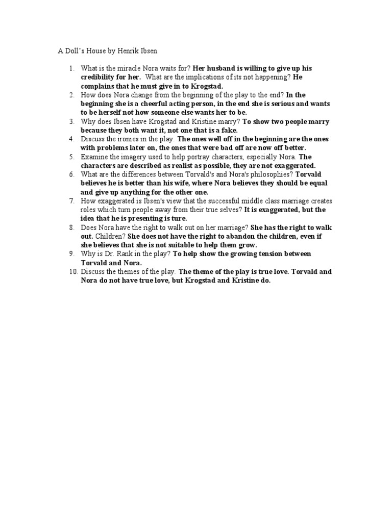 Themes and Characters in Ibsen's Play | PDF