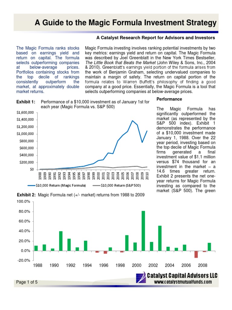 Magic Formula White Paper | PDF | Investment Strategy | Investing