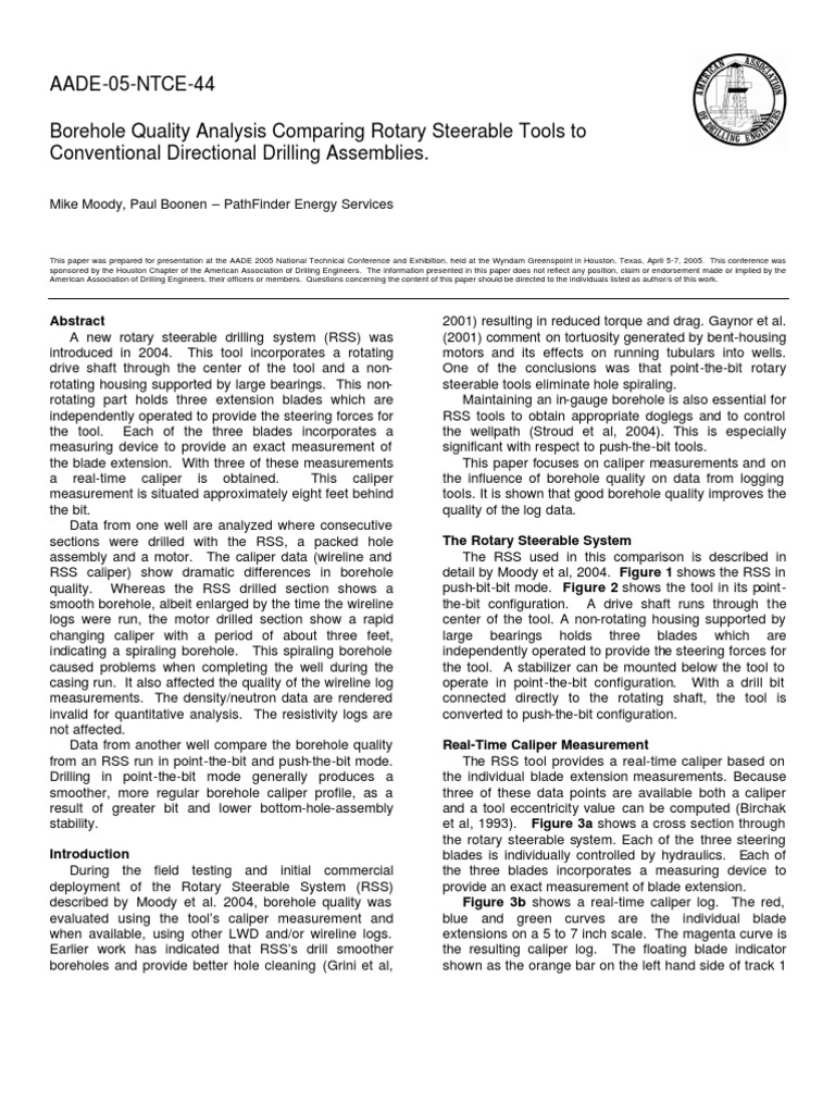 Borehole Quality: RSS vs. Mud Motor | PDF | Nature