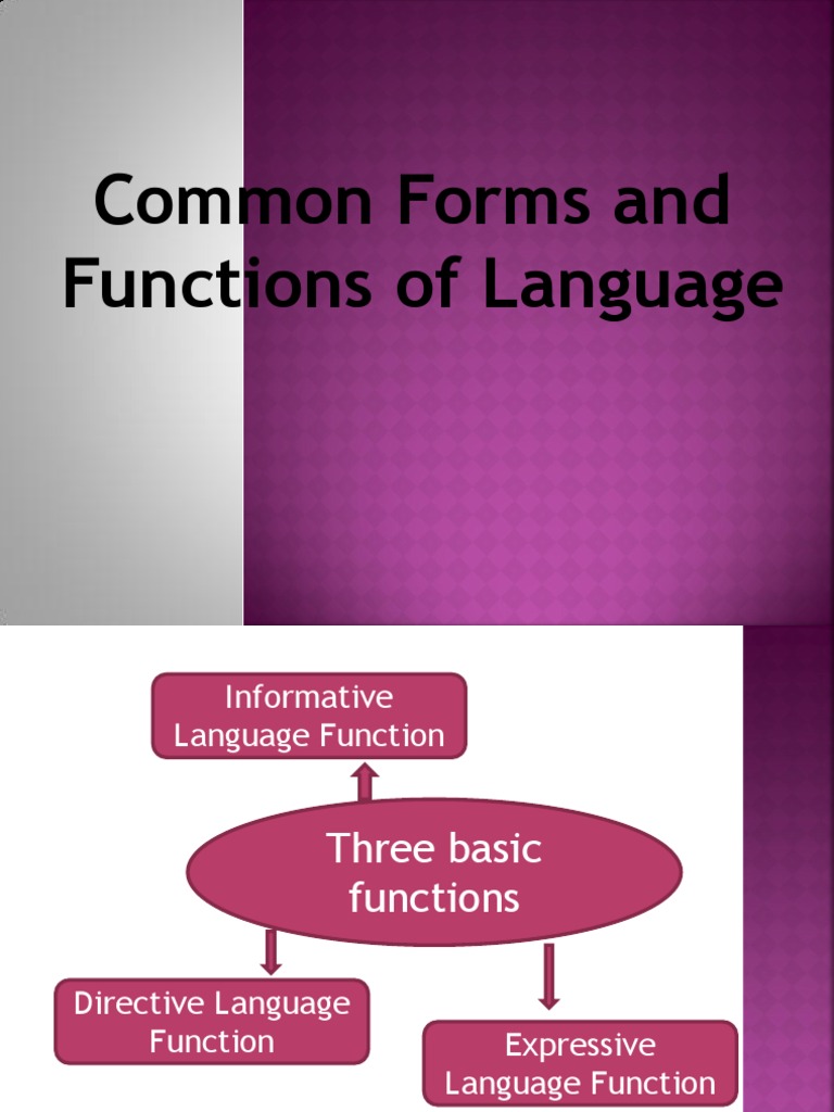 Functions and Forms of Language: Exploring the Informative, Expressive ...