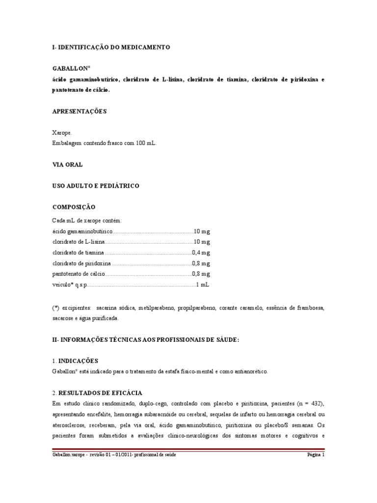 Gaballon Memoria | PDF | Ácido gama-aminobutírico | Neurotransmissor