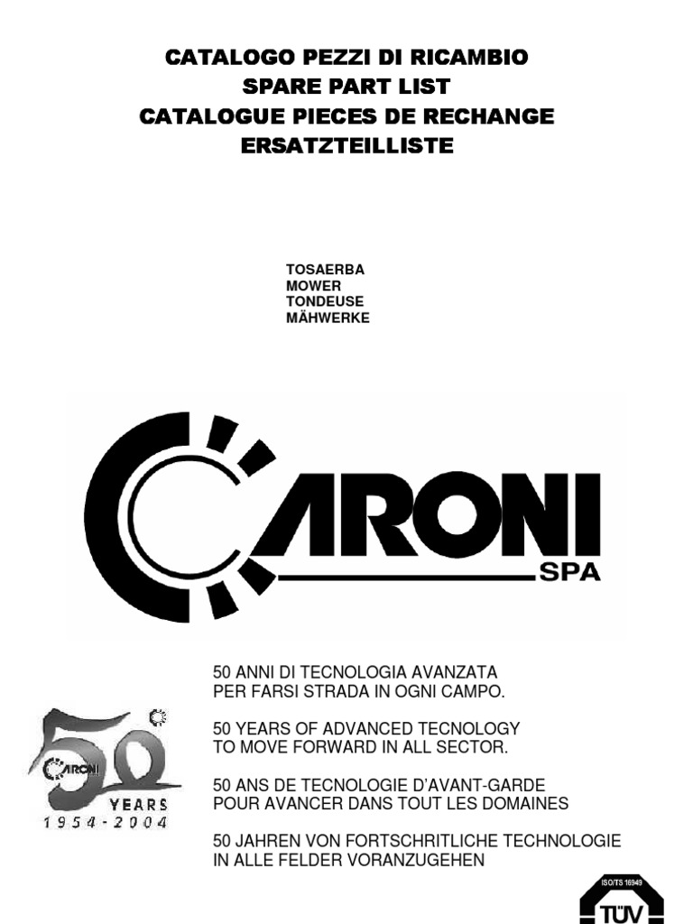 Caroni Mower Spare Parts List | PDF | Machines | Mechanical Engineering