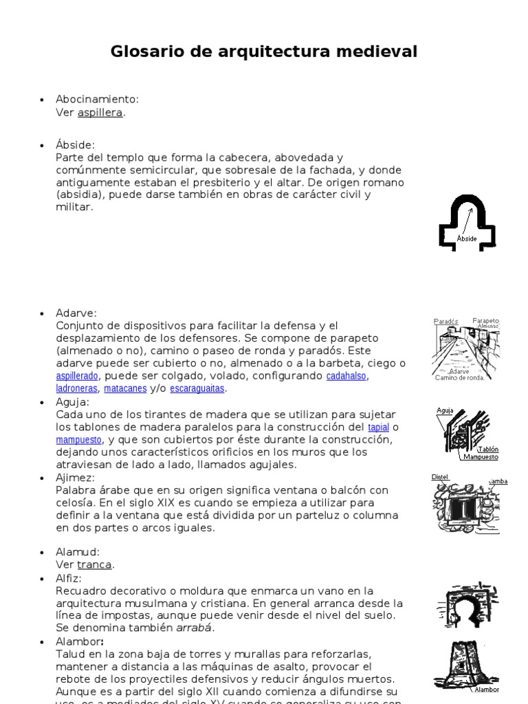 Glosario de Arquitectura Medieval | PDF