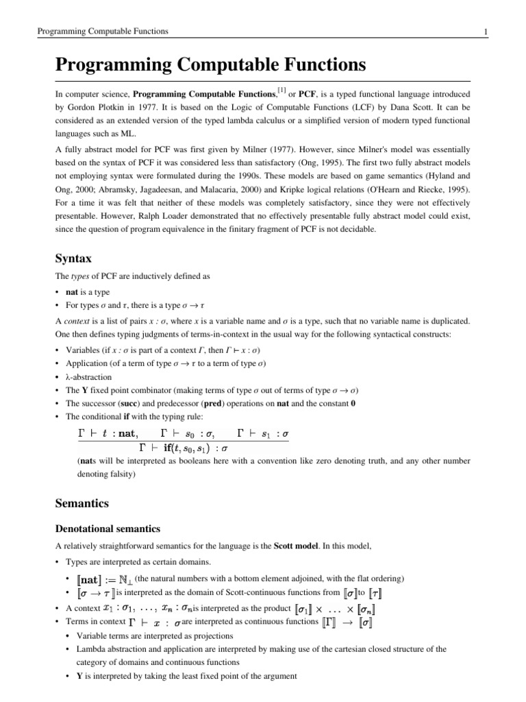 Programming Computable Functions | PDF | Theoretical Computer Science ...
