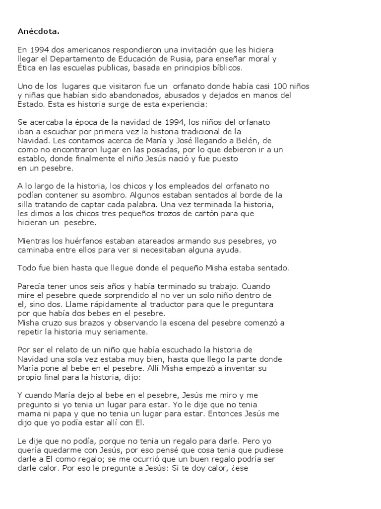Anécdota para Navidad | PDF | María, madre de Jesús | Navidad