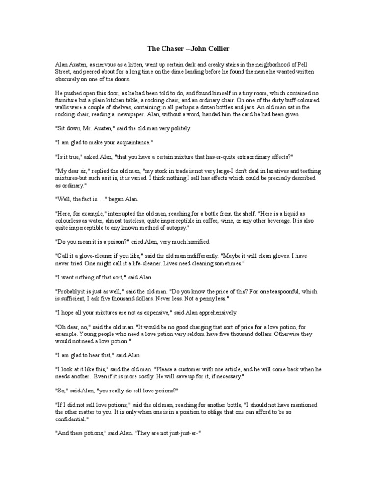 The Chaser John Collier With Questions | PDF